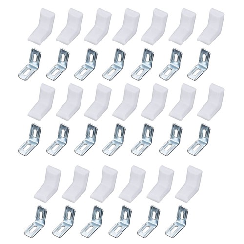 dophee 20Pcs 90 Degrees L Shape Metal Corner Brackets with Plastic ...