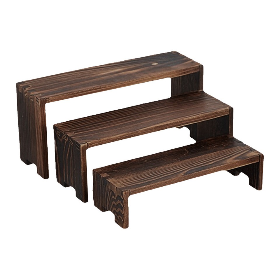 3-Piece Display Wood Risers Wood Display Stand Set for Retail Tabletop ...