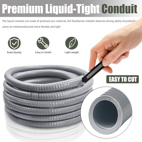 1 1/2 Inch Flexible Conduit 25 FT Non Metallic Liquid-Tight 1 1/2 Inch ...