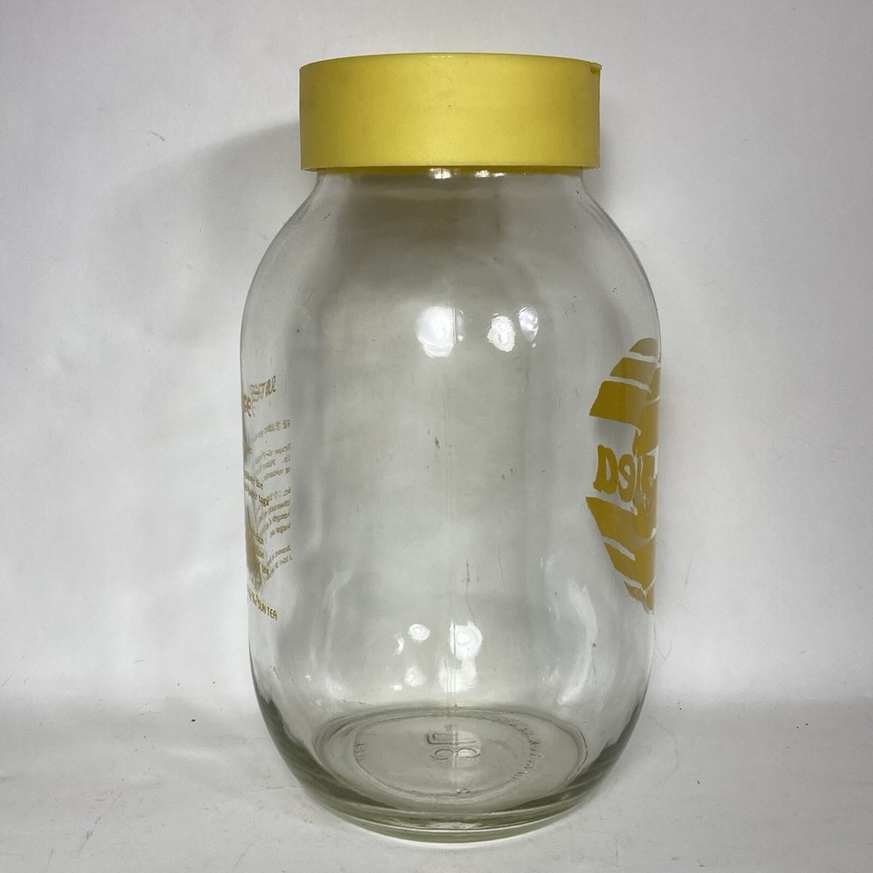 Vintage SUN TEA Gallon 3L Glass Jug Sun Tea Jar Yellow Recipe Made In ...