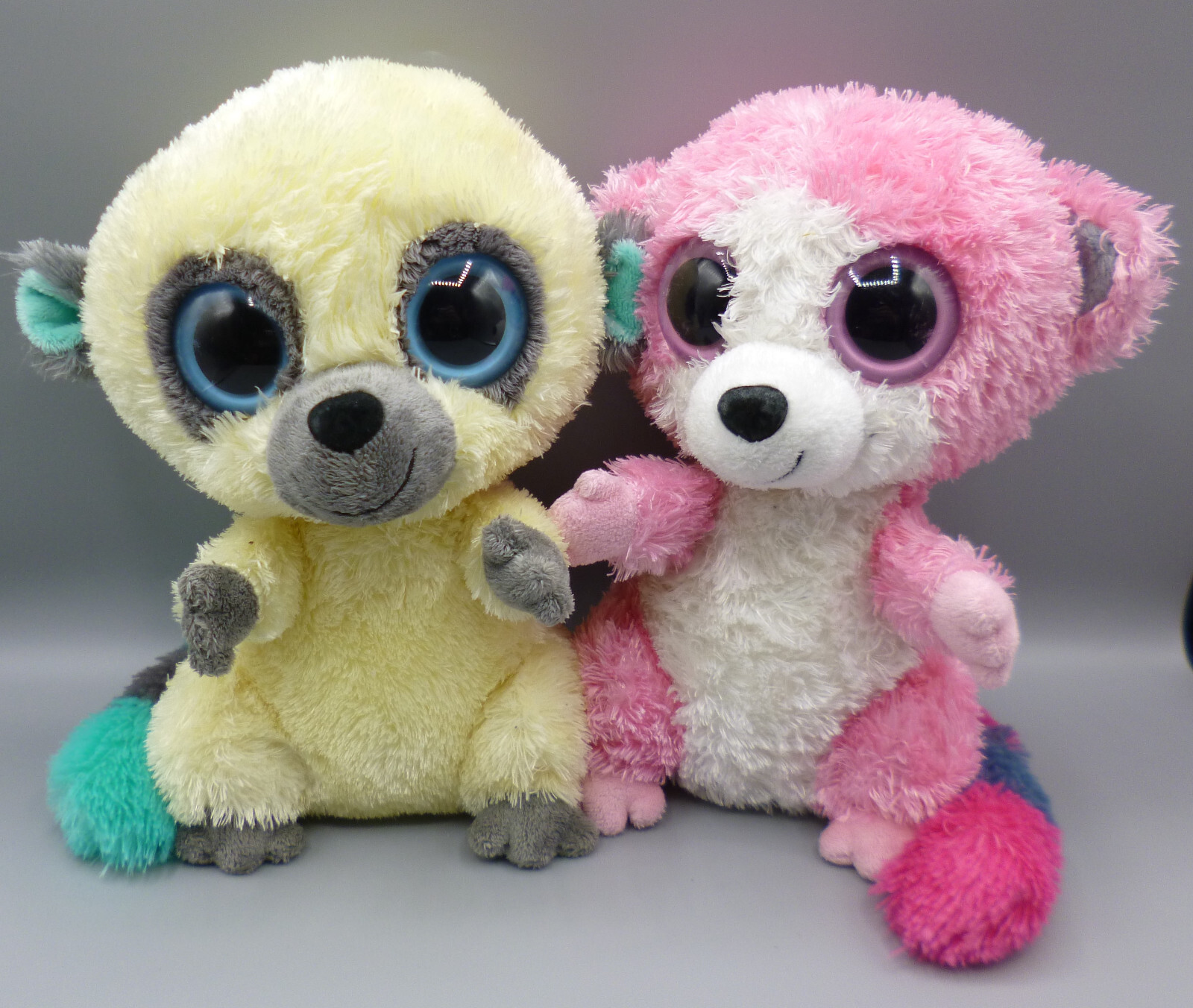 Ty Beanie Boos Set of Cleo Bushbaby & Bubblegum Pink Lemur Soft Plush ...
