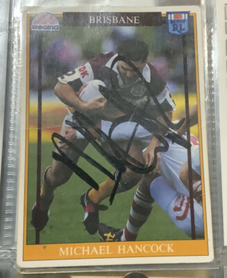 1993 Regina , Nrl card , Michael Hancock hand signed card, Brisbane ...