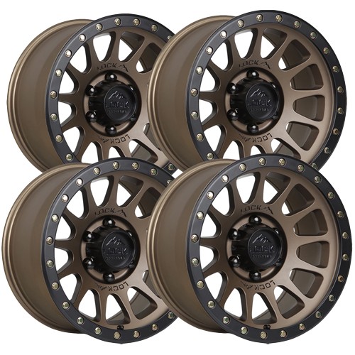 (Set of 4) Lock Off-Road Yosemite 17x9 6x135 +0mm Bronze Wheels Rims 17 ...