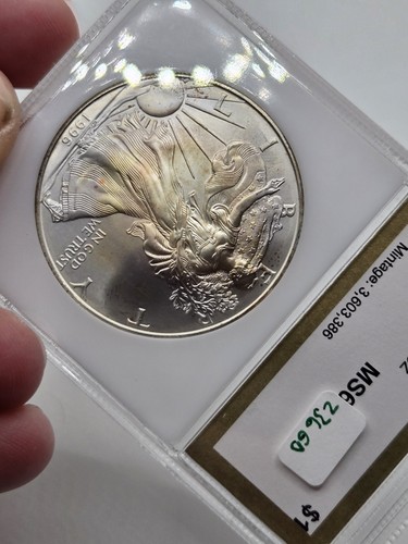 1996 Toned Silver Eagle $1 PCI Rainbow Toned ☆ Check My Eagle Toner ...