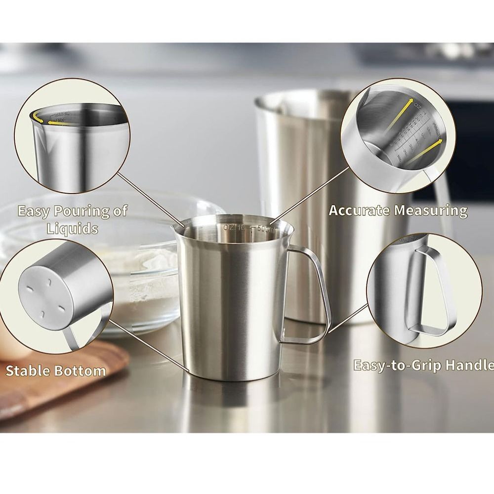 500ml Measuring Cup Stainless Steel Graduated Coffee Mug Coffee | eBay