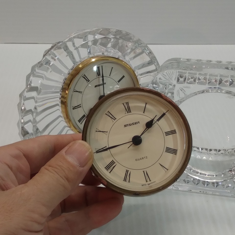 2 Vintage Staiger Crystal Quartz Desk Clocks Made in Germany Tested ...