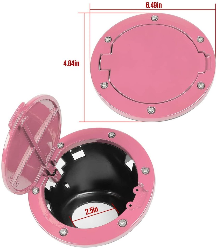 Pink Fuel Filler Door Gas Tank Cap Lid Cover Decor Trim For Jeep ...