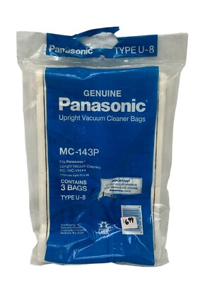 Genuine Panasonic Vacuum Cleaner Bags MC-143P Type U-8 Upright Vac 3pk ...