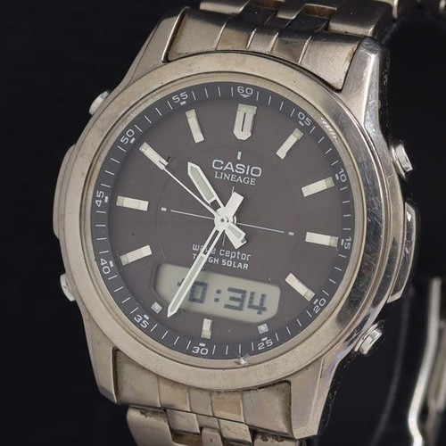Casio Lineage LCW-100T Solar Analog Digital Men's Watch Black Dial ...