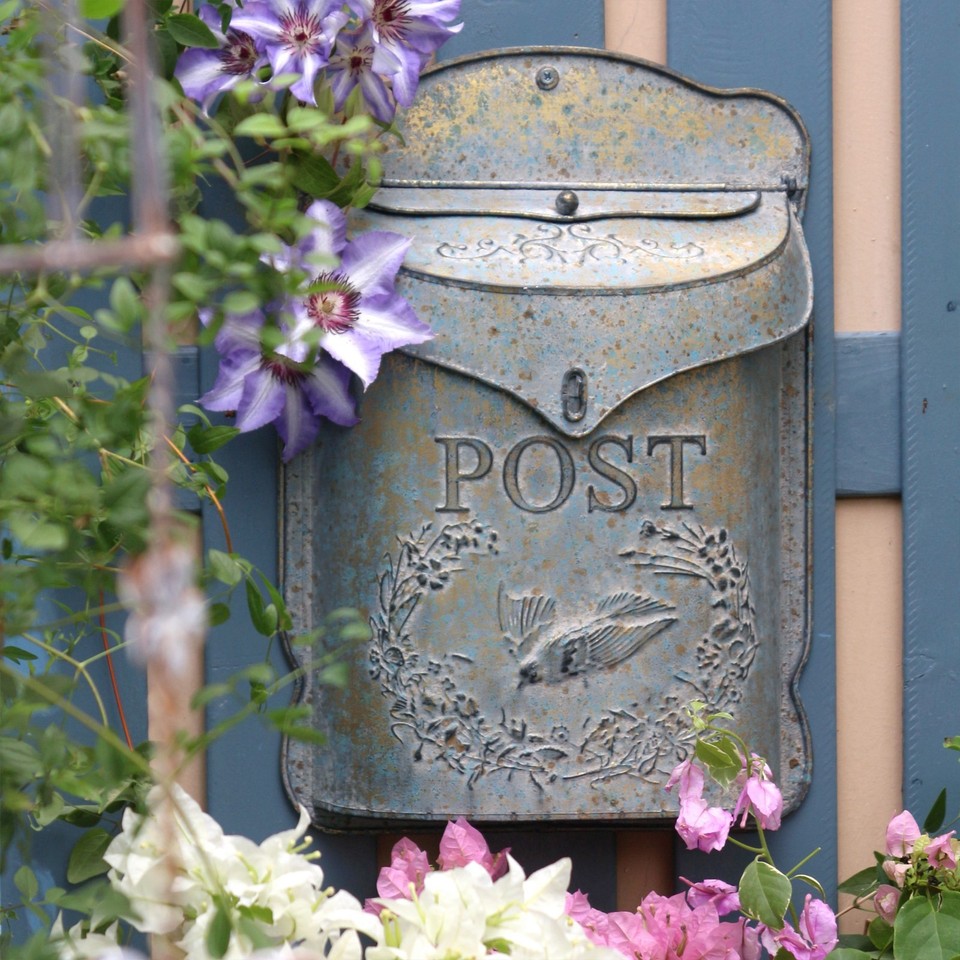 Vintage Rustic Letter Box Post Box Wall Mounted Decorative Metal ...