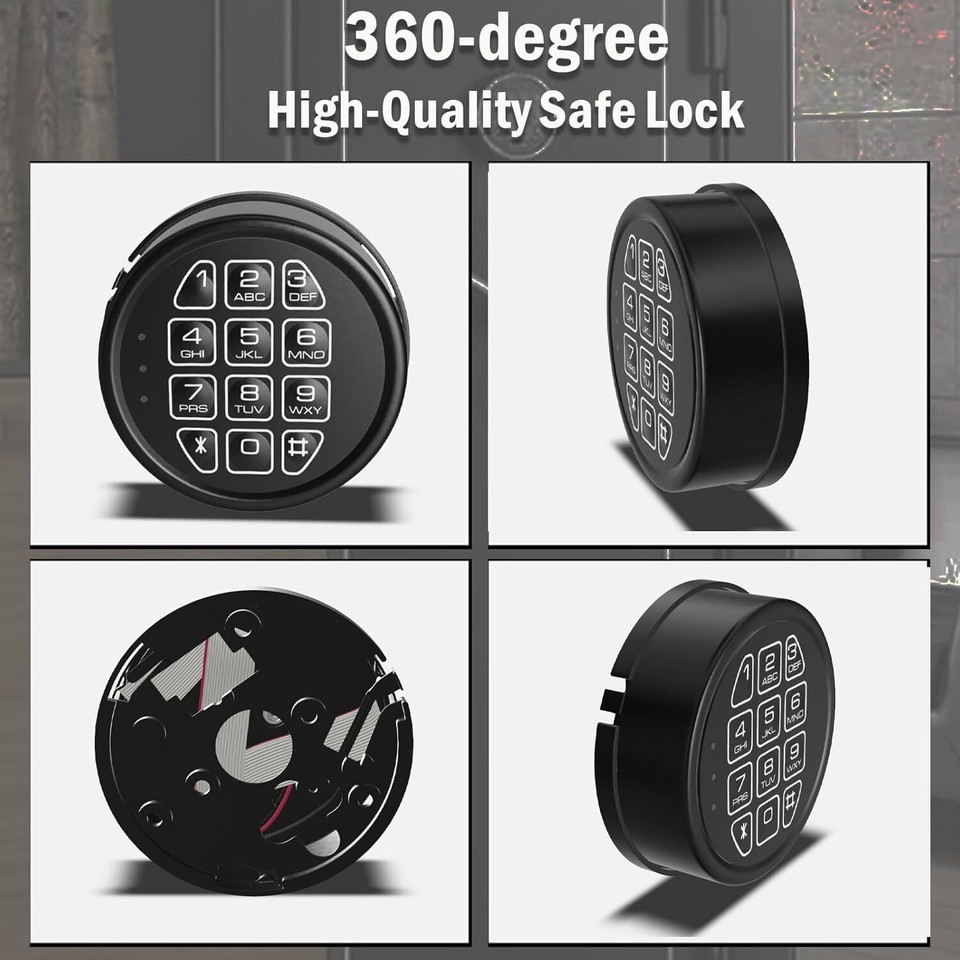 Gun Safe Replacement Lock Electronic Black keypad Lock Solenoid Lock 2 ...