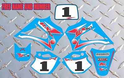 R2 R3 LX3 LEM DECALS GRAPHICS STICKERS 2003-2012 RX 65 150 LIGHT BLUE ...