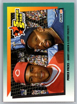 Barry Larkin/Kirby Puckett 1992 Fleer Super Star Specials #704 Reds ...