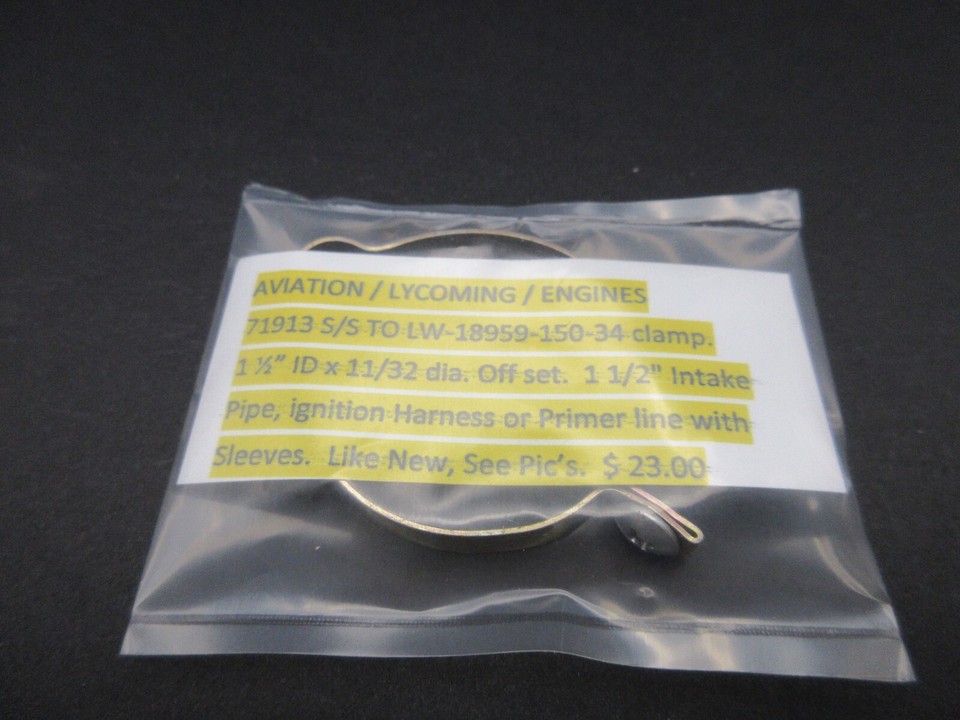 Lycoming 71913 s/s LW-18959-150-34 CADMIUM PLATED CLAMP | eBay