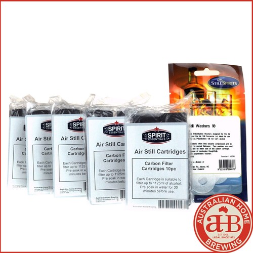 80 Pack Still Spirits Air Still Carbon Cartridges & Filter Washers home ...
