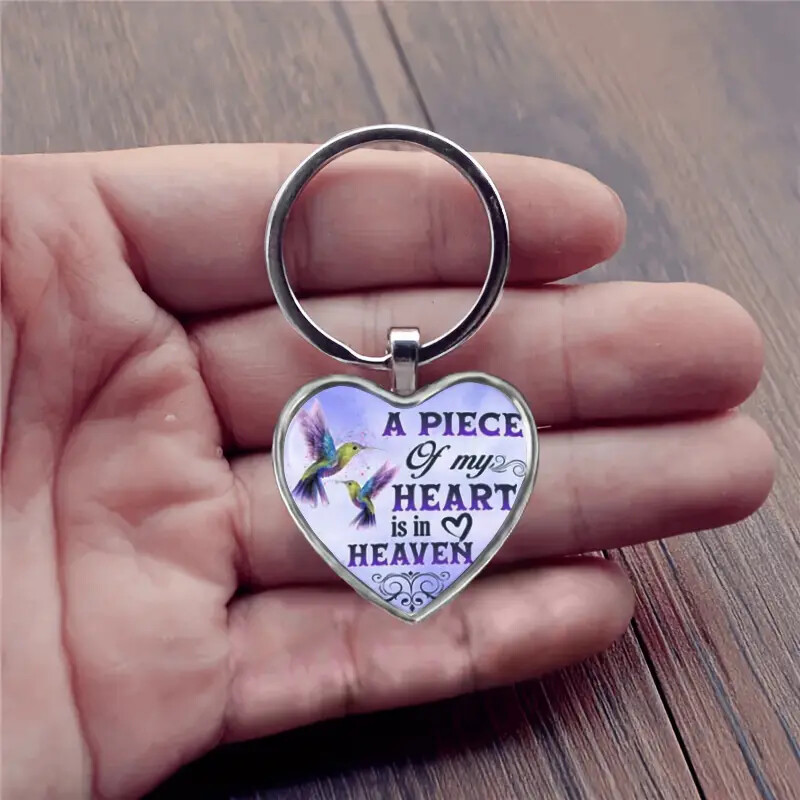 Hummingbird Purple Heart Shaped Keychain | eBay