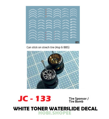 JC-9133 White Toner Waterslide Decals TIRE SPONSOR For Custom 1:64 ...
