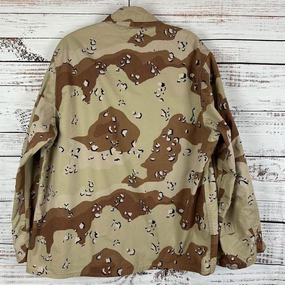 VTG US Army Gulf War Desert Choc Chip Camo 6 Color Shirt Jacket Combat ...