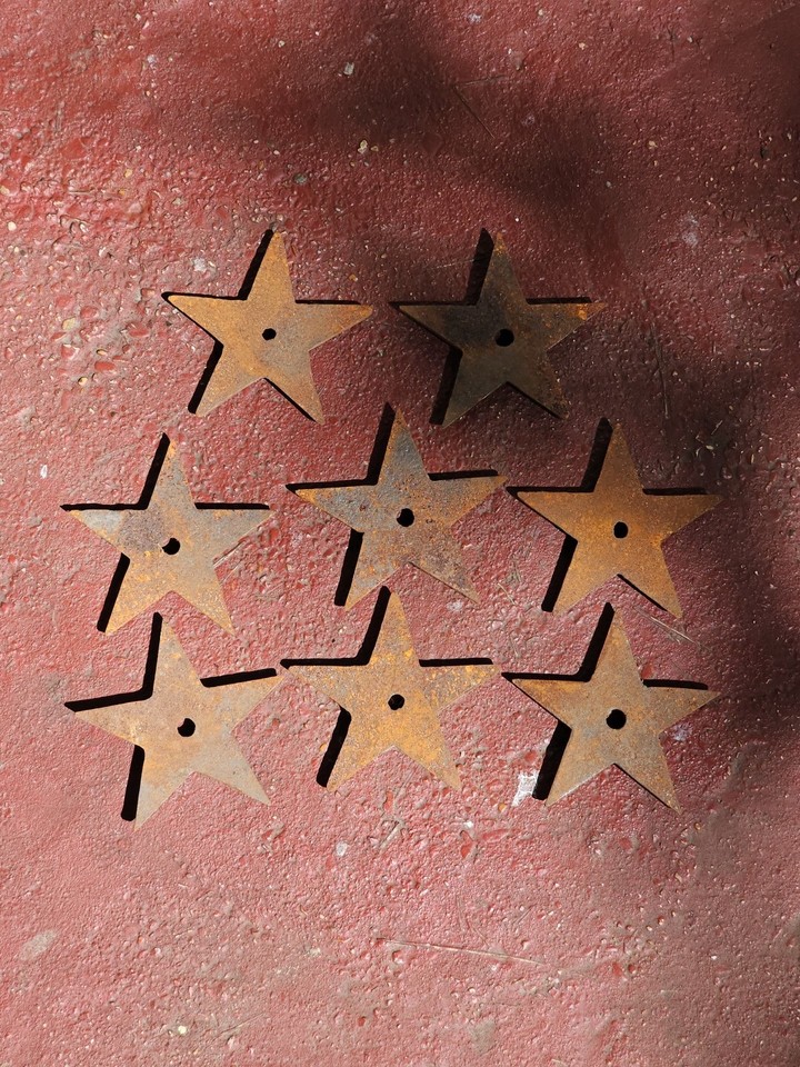 Lot Of 8 Cast Iron Stars Vintage Rustic 4-1/8" Farm Wall Decor Crafts ...