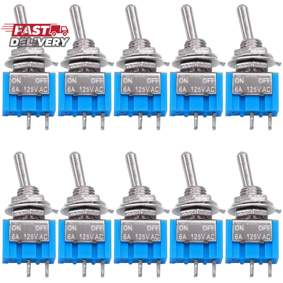 10Pcs DPDT Mini Toggle Switch 2/3/6Pin 2/3 Position On/Off/On Miniature ...