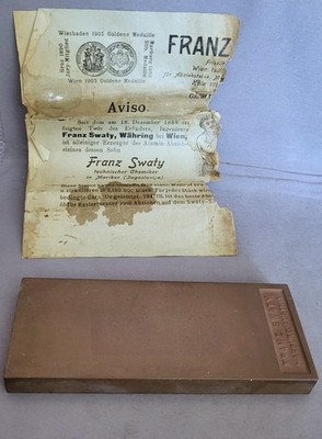 Vintage FRANZ SWATY - Two Line Razor Hone - Sharpening Stone - Never ...