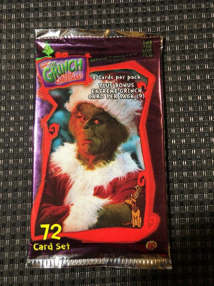 🎄🎅🎄 How The Grinch Stole Christmas Cards 1 SEALED PACK & Grinch money ...