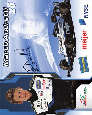 Marco Andretti NASCAR Autograph 8x10 *395 | eBay