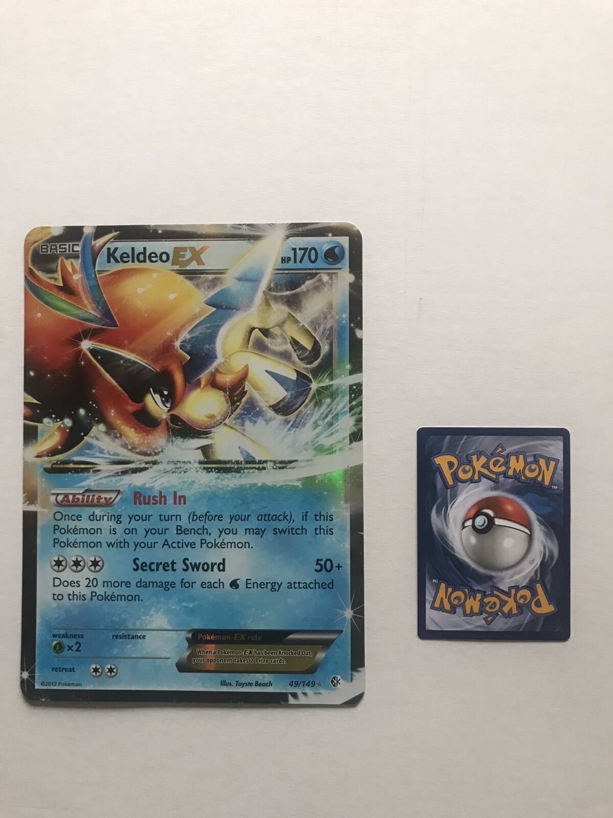 Keldeo EX JUMBO Card 49/149 BW Boundaries Crossed 2012 Ultra Rare ...