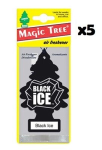 5X MAGIC TREE CAR / VAN INTERIOR AIR FRESHENER BLACK ICE SMELL SCENT ...