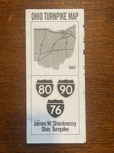Ohio Turnpike State Highway Travel Road Map 80, 90, 76 James W ...