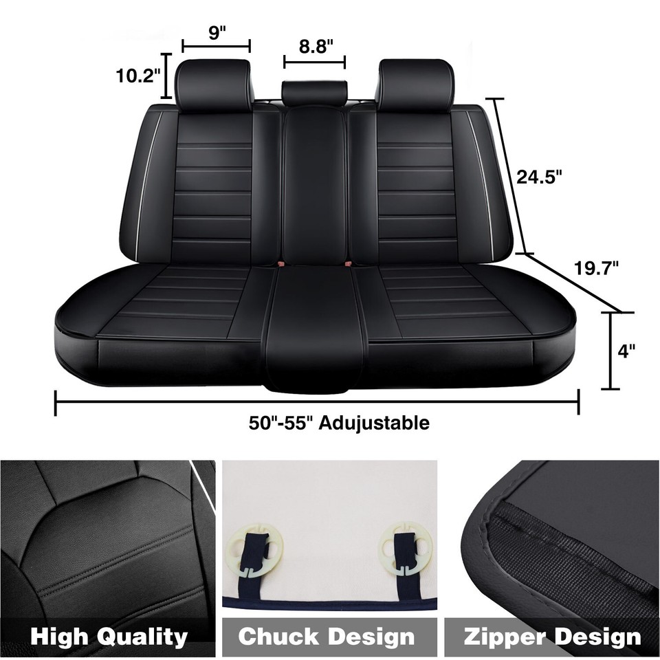 For Ford Car Seat Covers Leather Full Set 5-Seats Front Rear Protectors ...