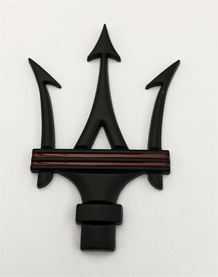 MASERATI EMBLEM TRIDENT NEW 3" X 2-1/8" BLACK | eBay