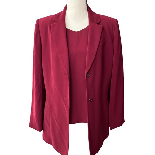 Size 10 Kasper Maroon, Dark Reg 2 Piece Set, Preppy, Fall, Workwear | eBay