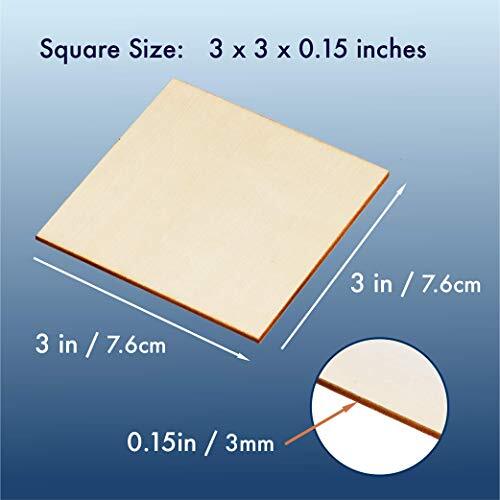 36 Pcs 3x3 Inch Unfinished Wood Squares for DIY Crafts Painting ...