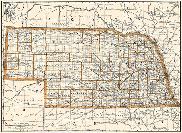 Nebraska - 1888 - Map Poster | eBay