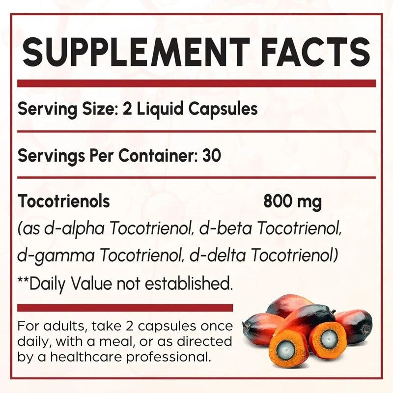 Full spectrum tocotrienol complex supplement, Vitamin E-tocotrienol ...