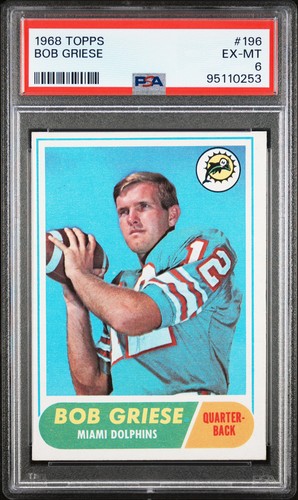 1968 Topps Bob Griese #196 Rookie RC PSA 6 | eBay