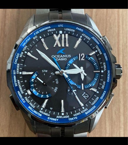 Casio Oceanus Manta OCW-S3400 Black Titanium Men's Watch Used | eBay