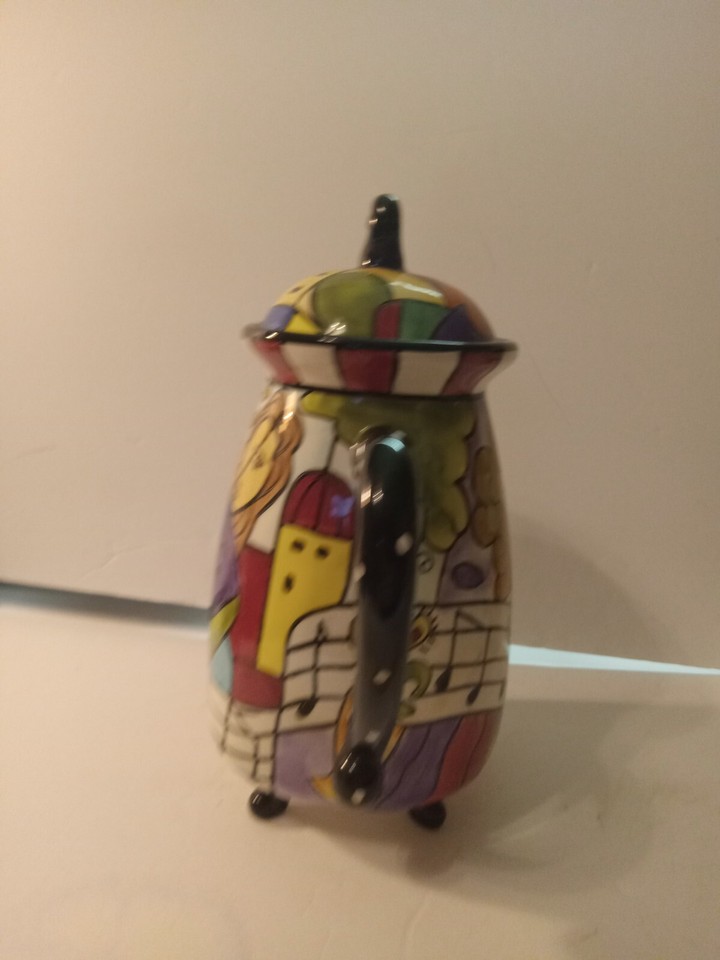 Studio Designworks Colorful Pitcher Musical Instruments Theme 10"h Hand ...