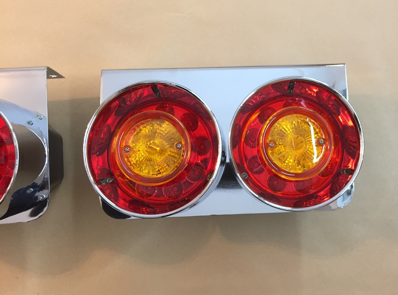 # 2x LED Rear Tail Lights Round Rear Lamps 24V for Scania MAN DAF Volvo ...