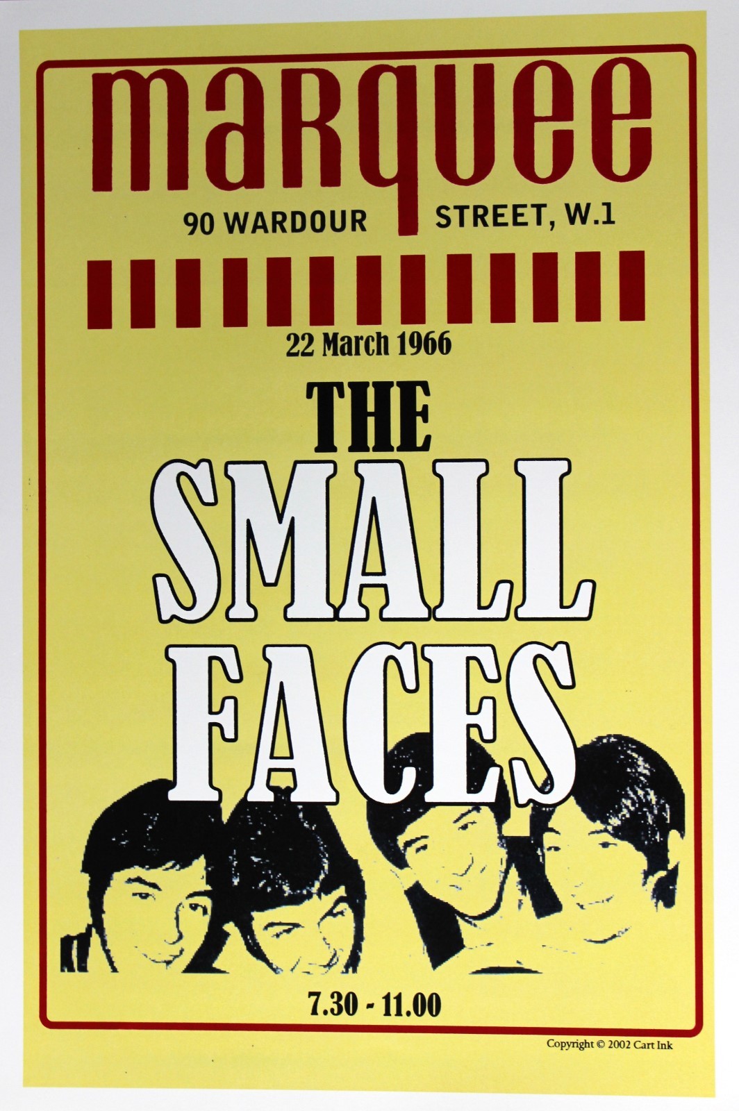 The Small Faces Rock Poster Marquee Club Soho London England Yellow ...