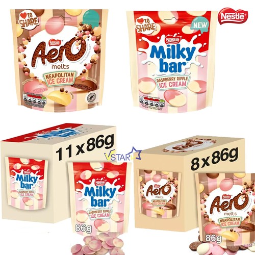 Mixed Aero Melts Neapolitan& MilkyBar Raspberry Ripple Ice Cream Pouch ...