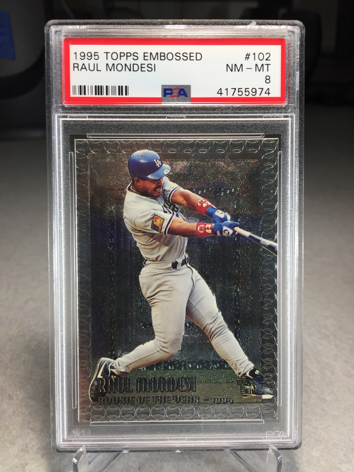 1995 Topps Embossed Raul Mondesi #102 - PSA 8 - POP 1 (only 3 graded ...