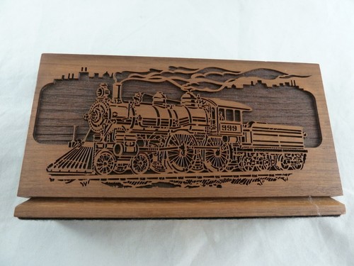 Laser Engraved Train Napkin Holder Lasercraft American Walnut 6.5" X 3. ...