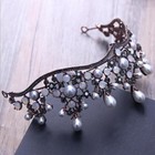 Antiqued Copper Crystal & Pearl Wedding Bridal Queen Princess Prom ...