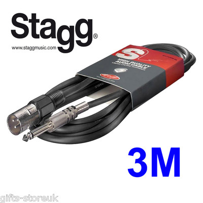 Stagg SAC3PXMDL S. Series 6mm Audio to XLR 3m Cable for Stage Musician ...