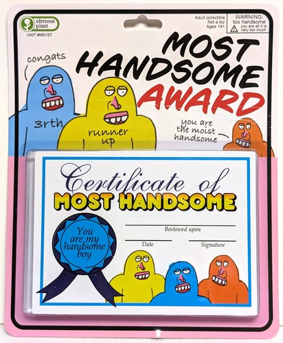 Obvious Plant Most Handsome Award Certificate - Discounted Due to ...