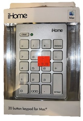 Brand New iHome Wired USB Numeric 20 Button Keypad for Mac (IMAC-A210S ...