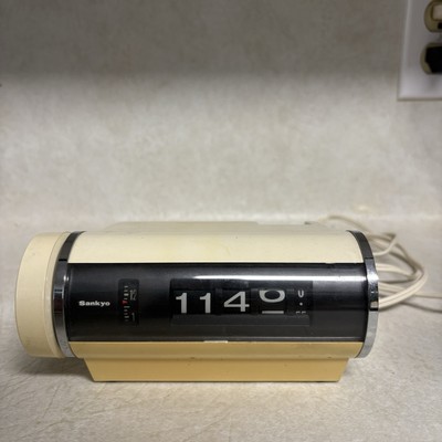 SANKYO Space Age Digital Alarm Flip Clock Model 401 White Japan Tested ...