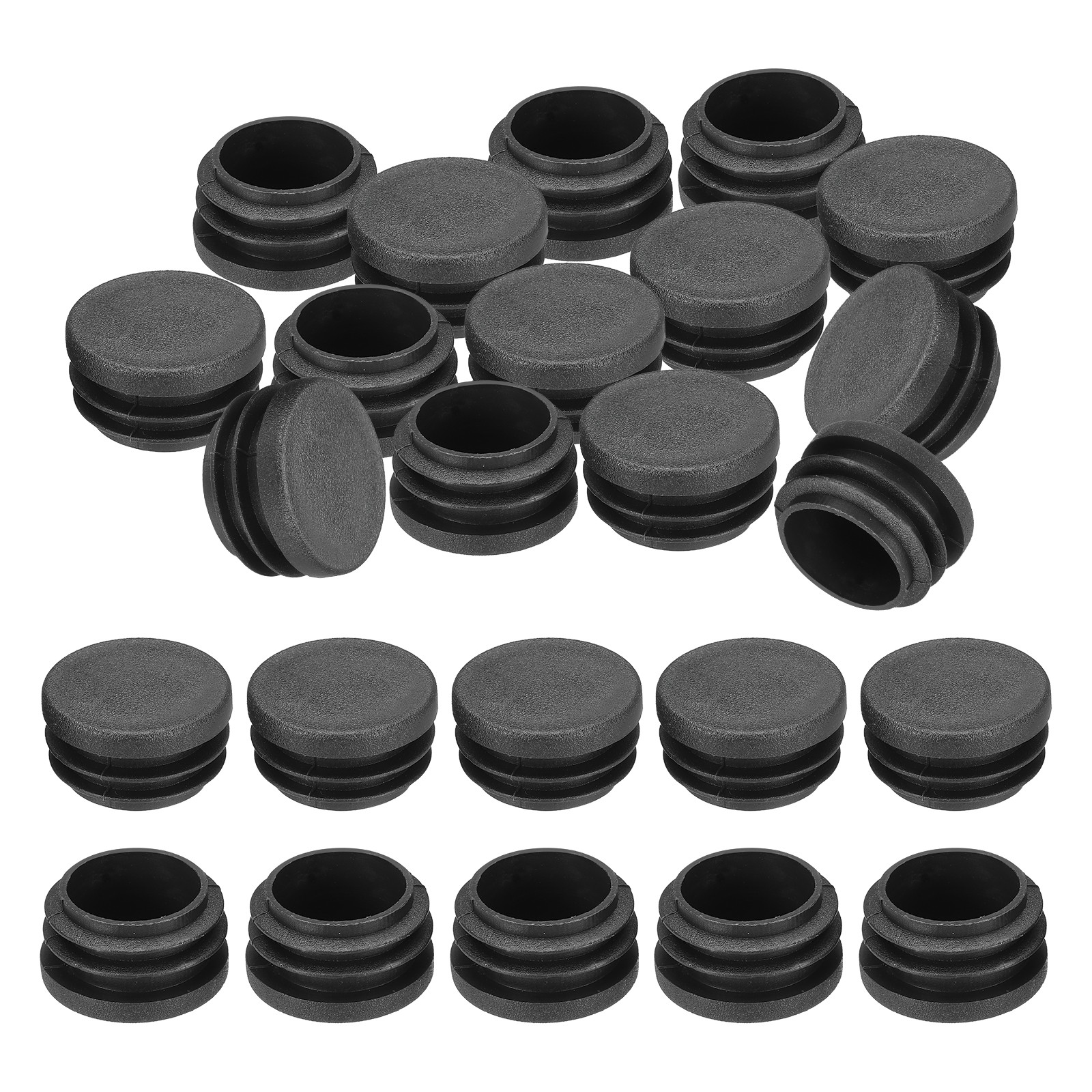 1.18" Plastic Tubing End Caps, 24Pcs Round Hole Plug Insert, Black | eBay